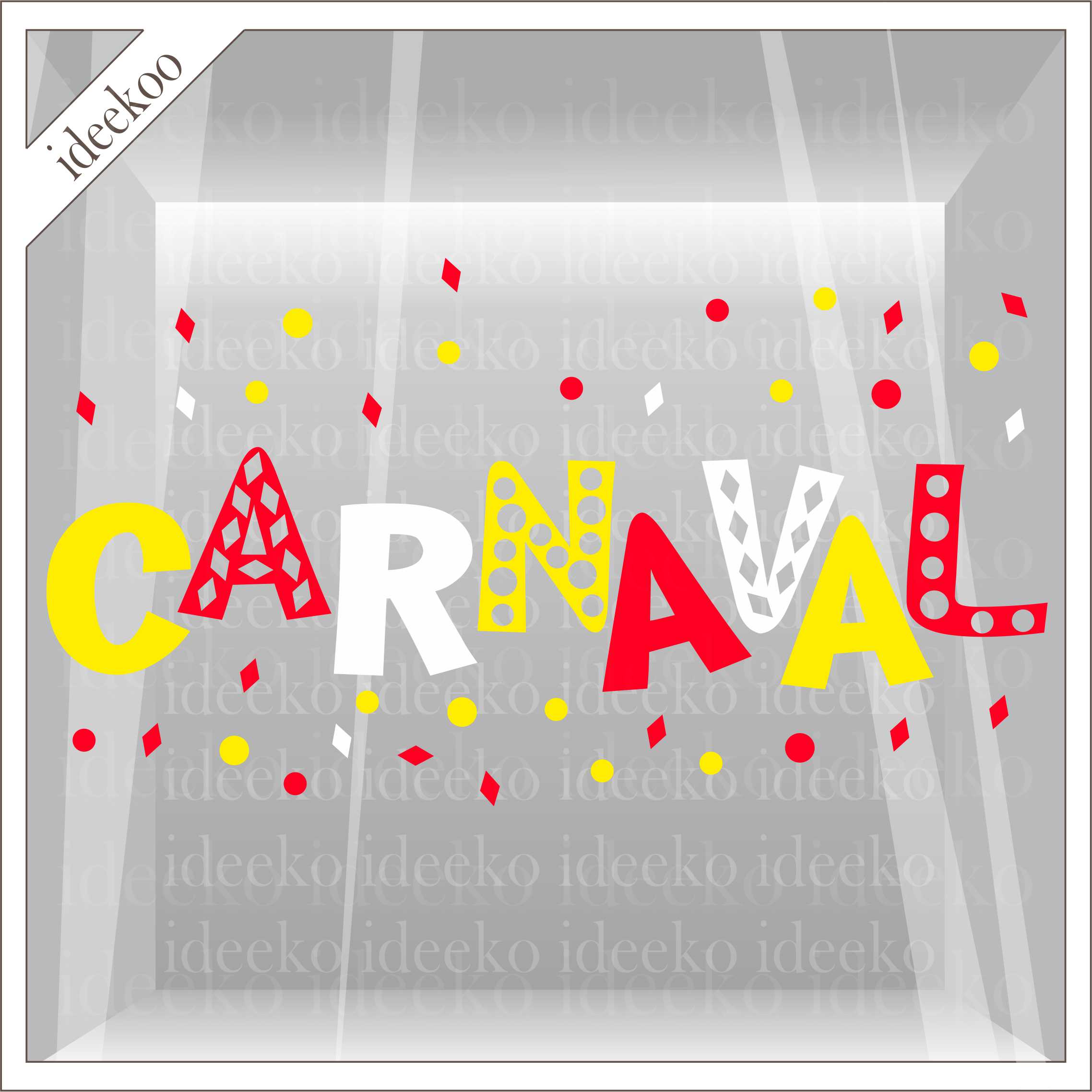 Carnaval sticker CARNAVAL oeteldonk herbruikbaar - IDEEKOO