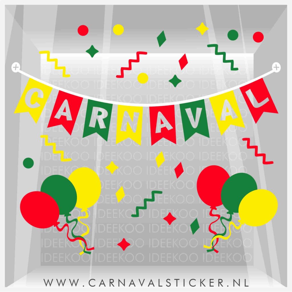 Carnaval sticker vlaggenlijn Mestreech herbruikbare raamsticker - IDEEKOO