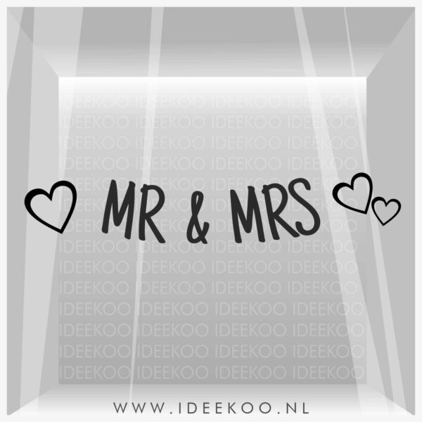 Trouwsticker Mr. & Mrs. herbruikbare sticker - IDEEKOO